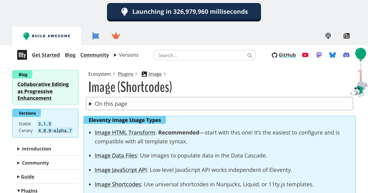 Image Shortcodes — Eleventy