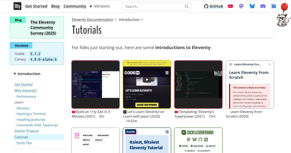 Tutorials — Eleventy