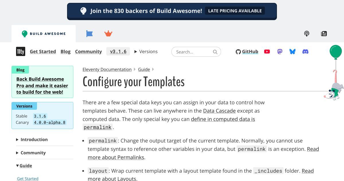 Configure Templates with Data — Eleventy
